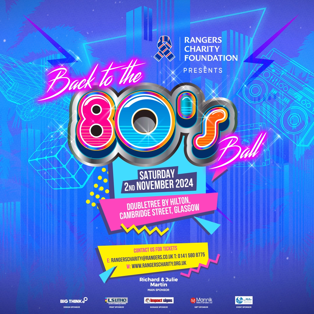 Charity Foundation: Back To The 80s Ball Now On Sale! | Rangers ...